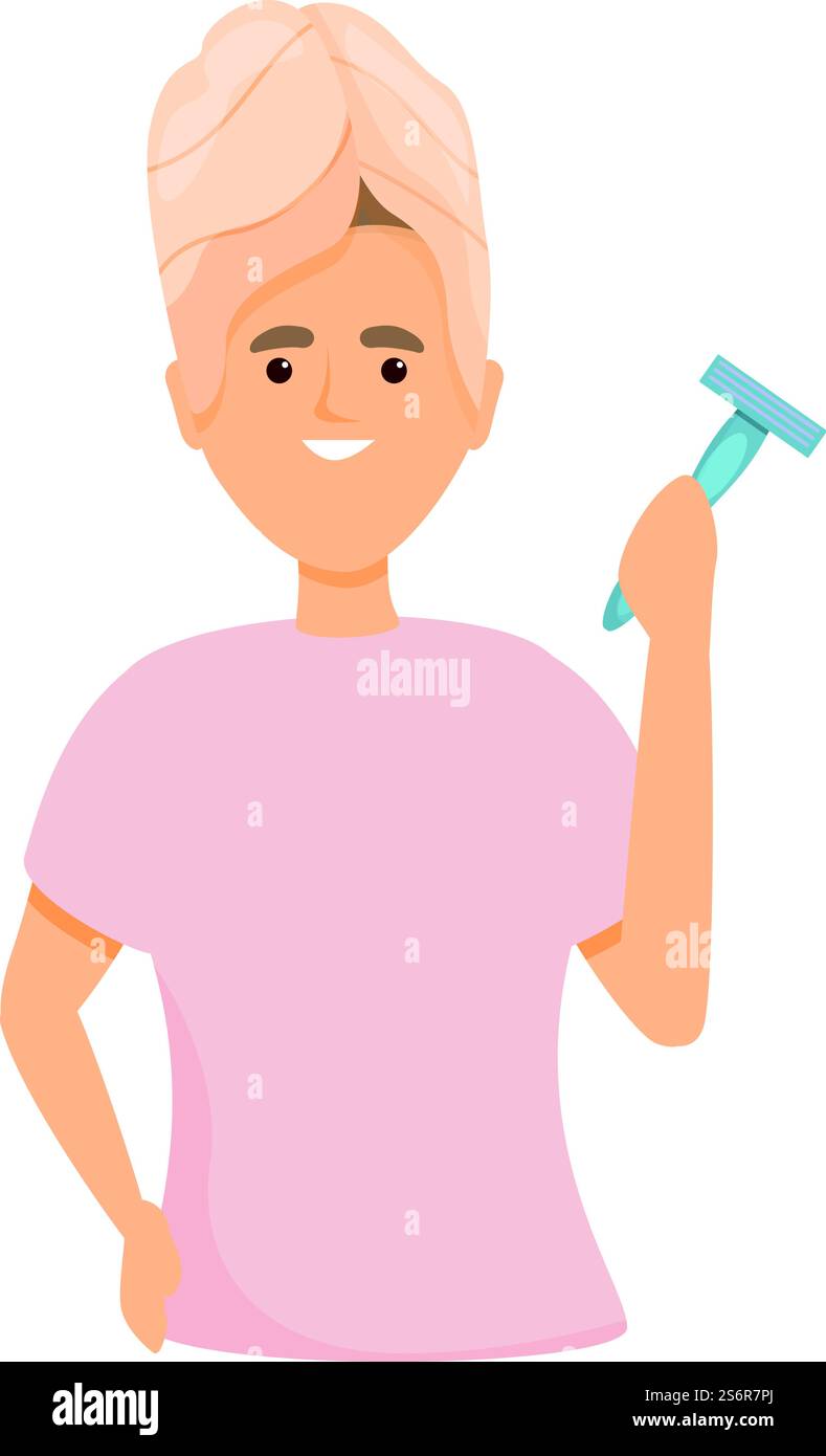 Woman razor icon cartoon vector. Female shaver. Hair shave. Woman razor ...