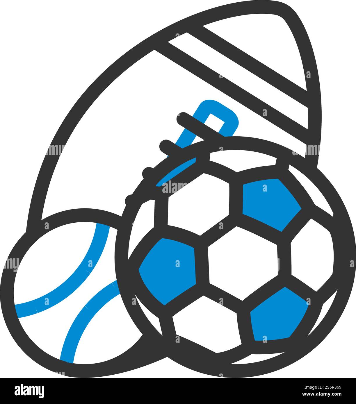 Sport Balls Icon. Editable Bold Outline With Color Fill Design. Vector ...