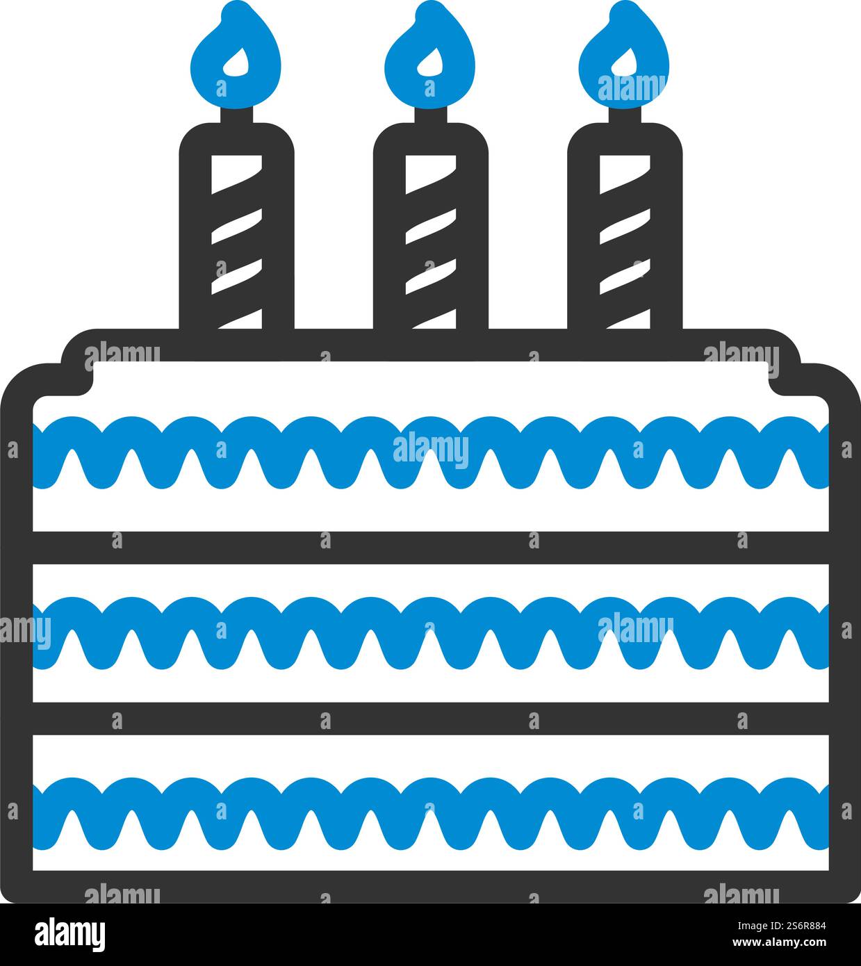 Party Cake Icon. Editable Bold Outline With Color Fill Design. Vector ...