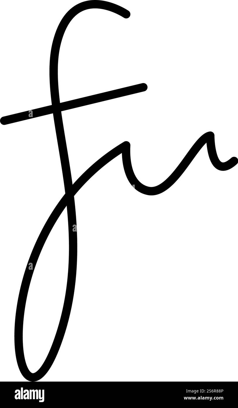 F initial signature handwriting flat design Stock Vector Image & Art ...
