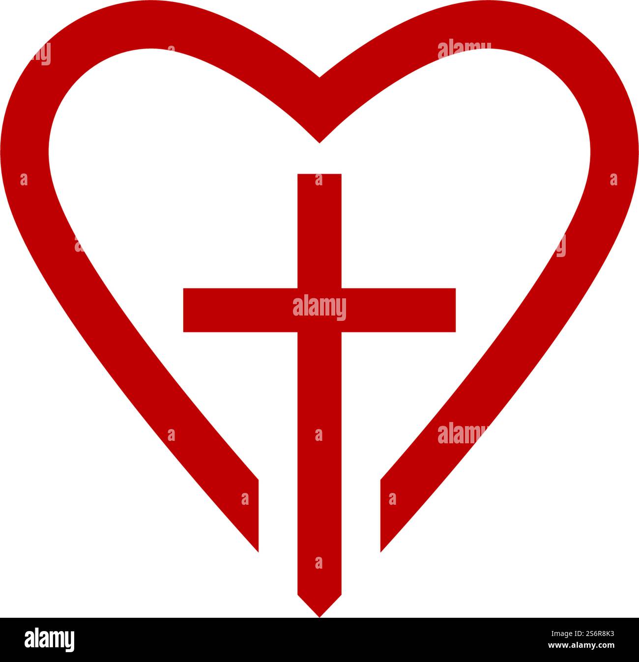 Cross and love logo vector illustration flat design Stock Vector Image ...