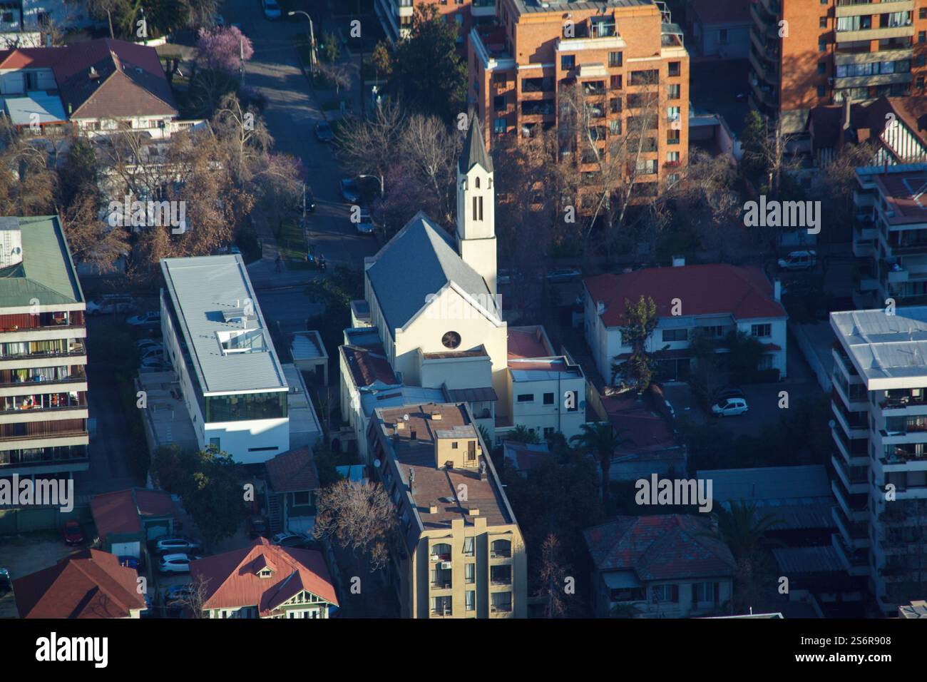 The facade of the single bell tower Parroquia San Ramon church in ...