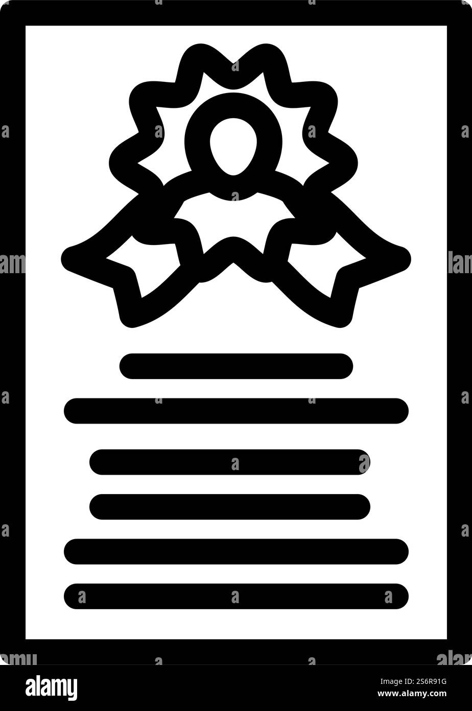 talent certificate of manager line icon vector. talent certificate of ...