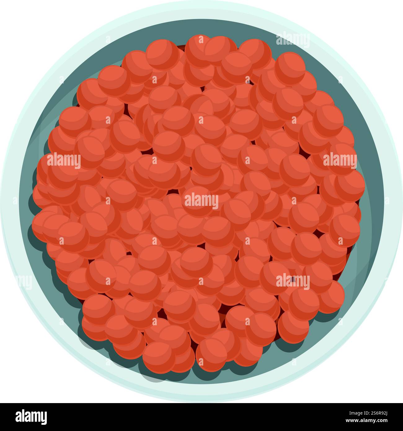 Top view lentil icon cartoon vector. Red bean. Vegetable lentil bowl ...