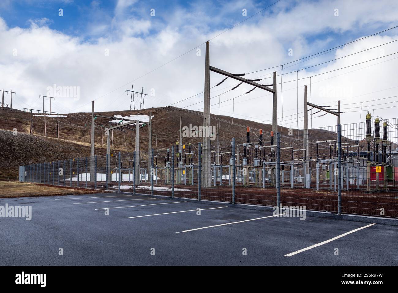 Distribution substation facility transferring power from Krafla ...