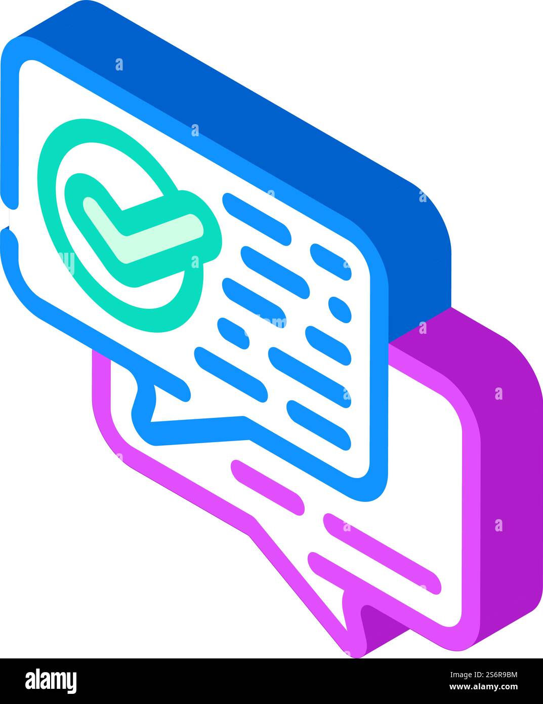 conversation approval isometric icon vector. conversation approval sign ...