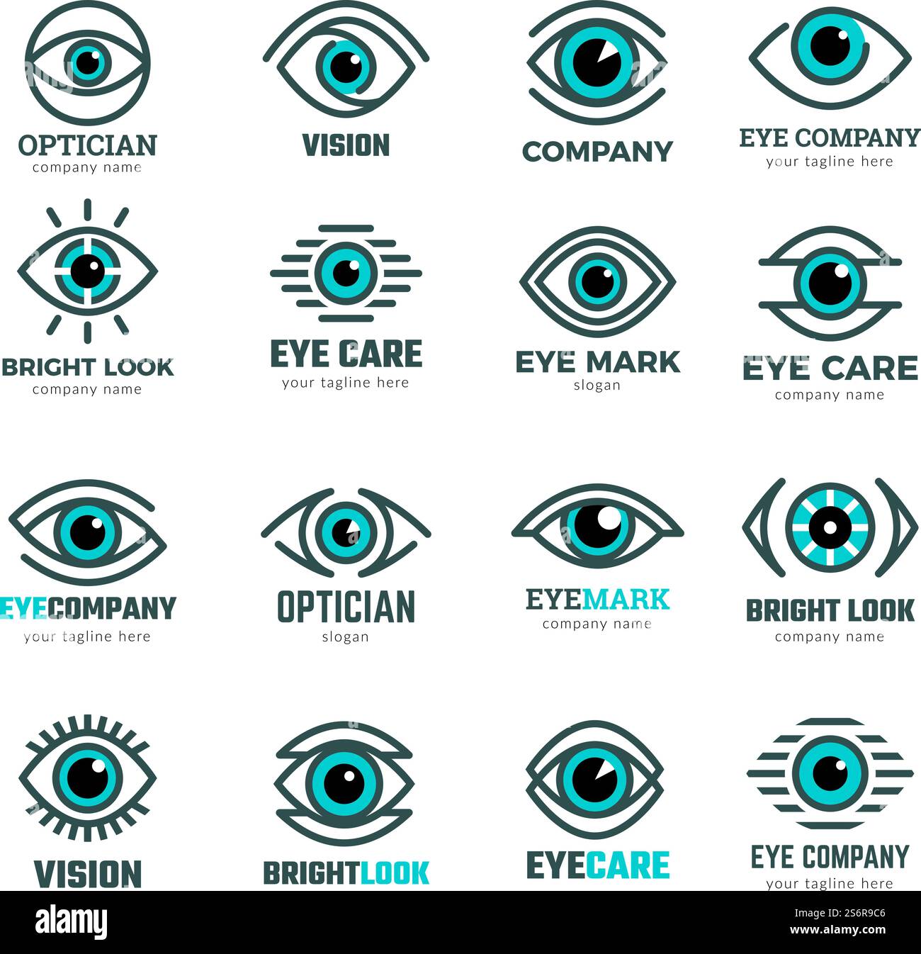 Eyes symbols. Medical logotypes collection for ophthalmological clinic ...