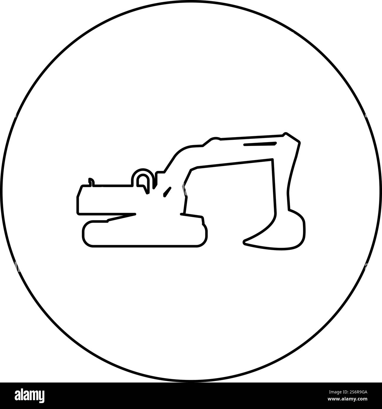 Excavator silhouette Special equipment Dusty digger Building machine ...