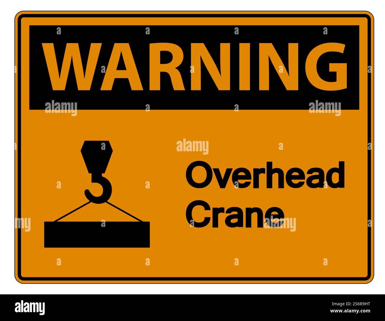 Warning Overhead Crane Symbol Sign On White Background Stock Vector ...