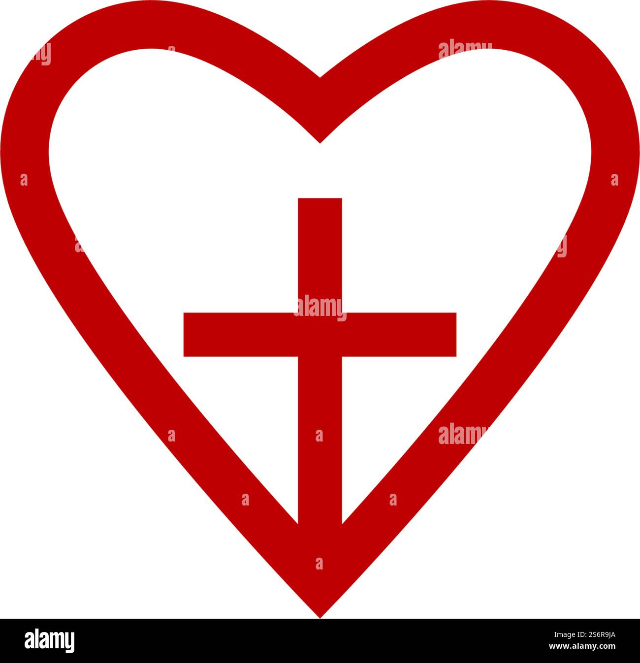 Cross and love logo vector illustration flat design Stock Vector Image ...