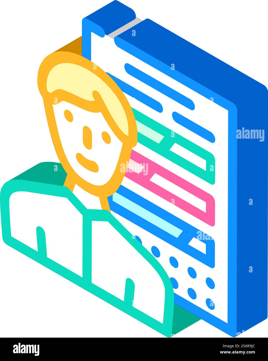 skill employee isometric icon vector. skill employee sign. isolated ...