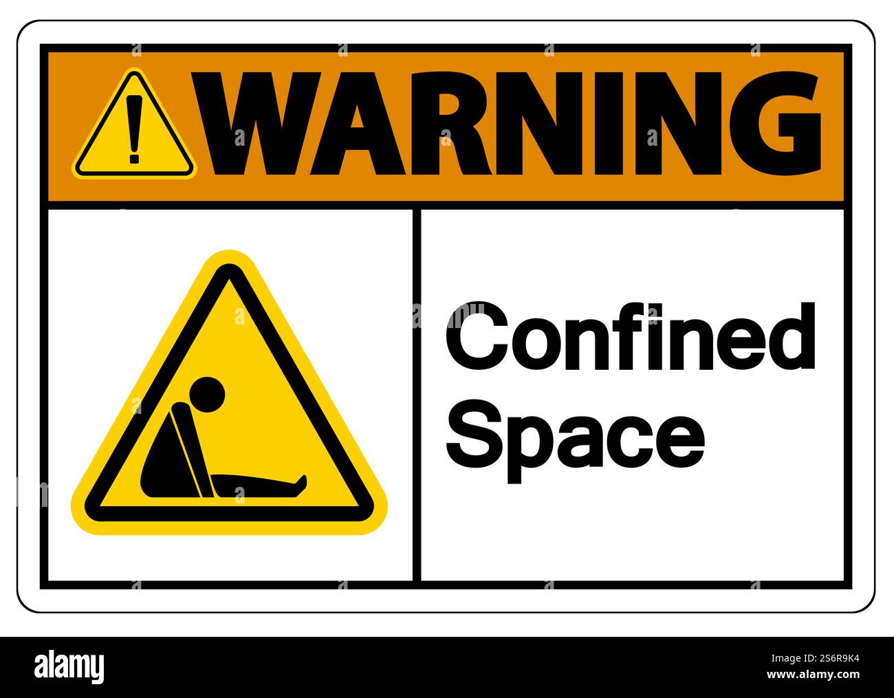 Caution Confined Space Symbol Sign Isolated On White Background Stock ...