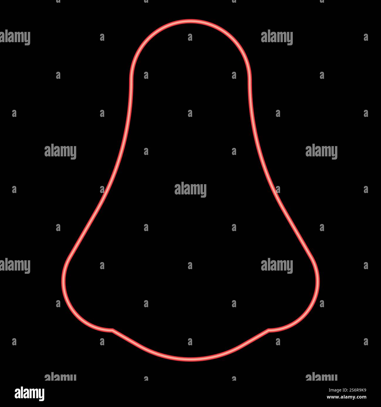 Neon nose red color vector illustration image flat style light. Neon ...