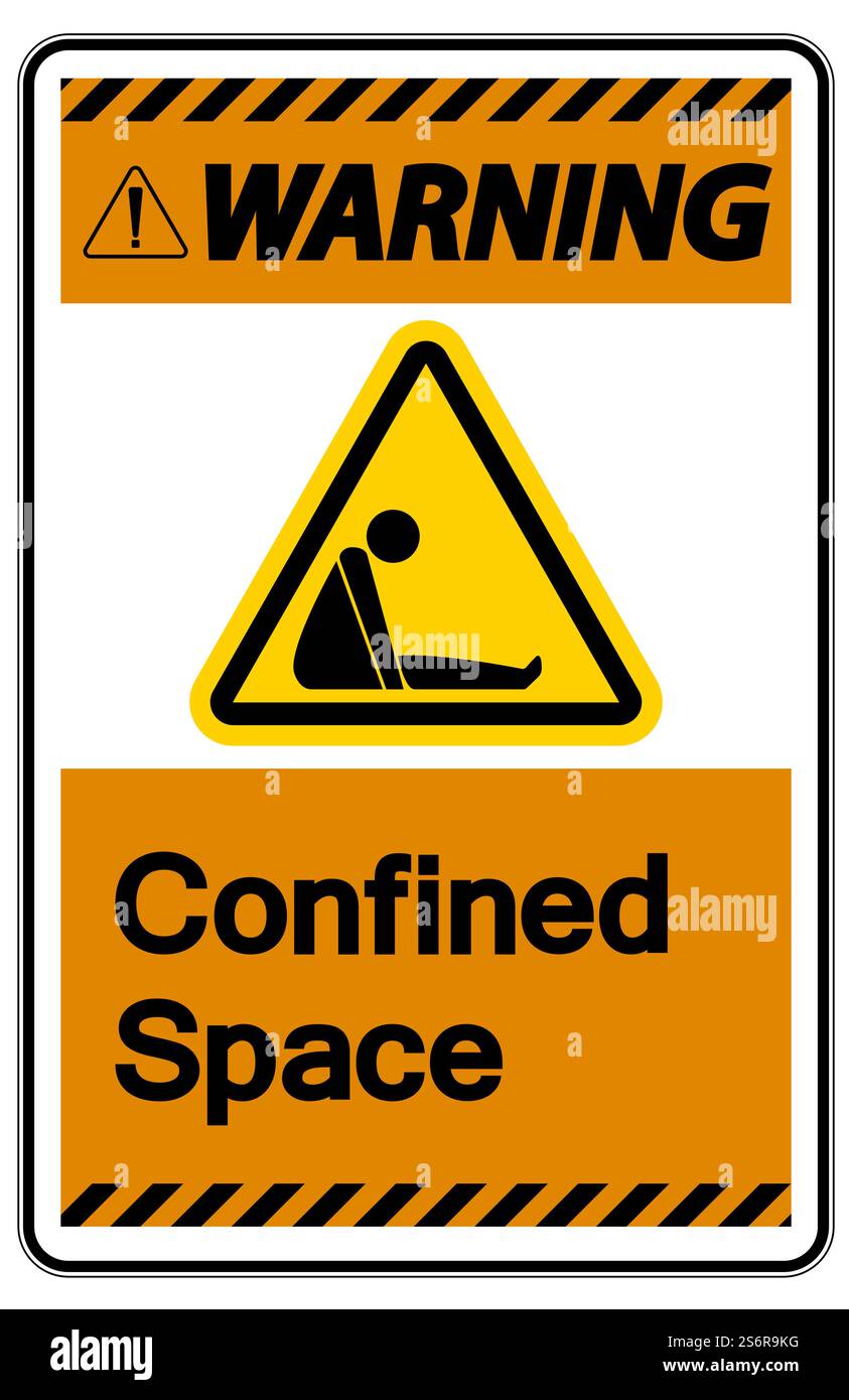 Caution Confined Space Symbol Sign Isolated On White Background Stock ...