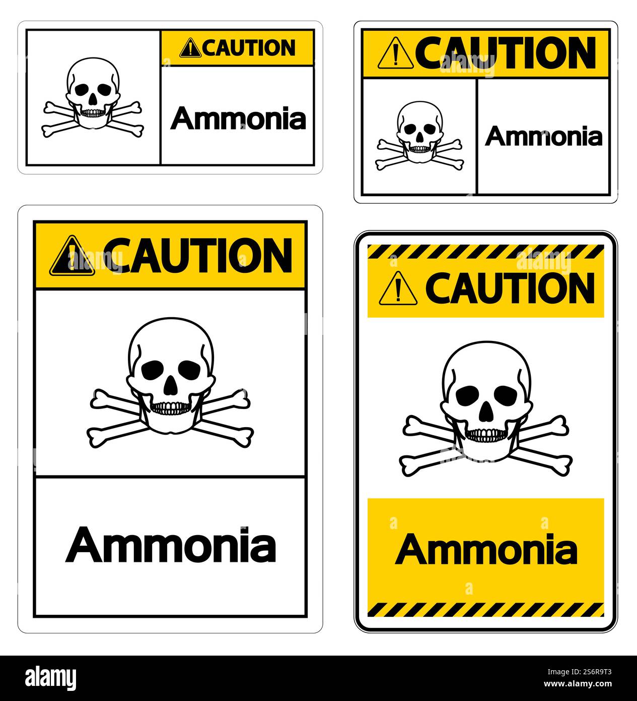 Caution Ammonia Symbol Sign On White Background Stock Vector Image ...