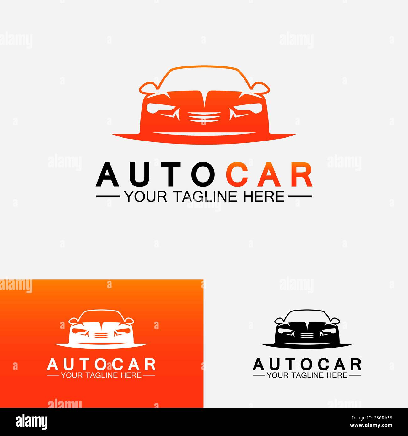 Auto car logo design with concept sports car vehicle icon silhouette ...