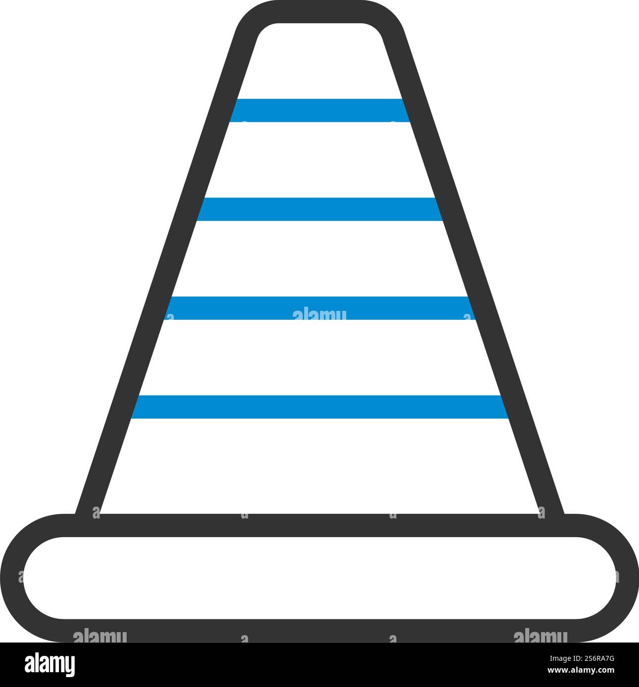 Icon Of Traffic Cone. Editable Bold Outline With Color Fill Design ...