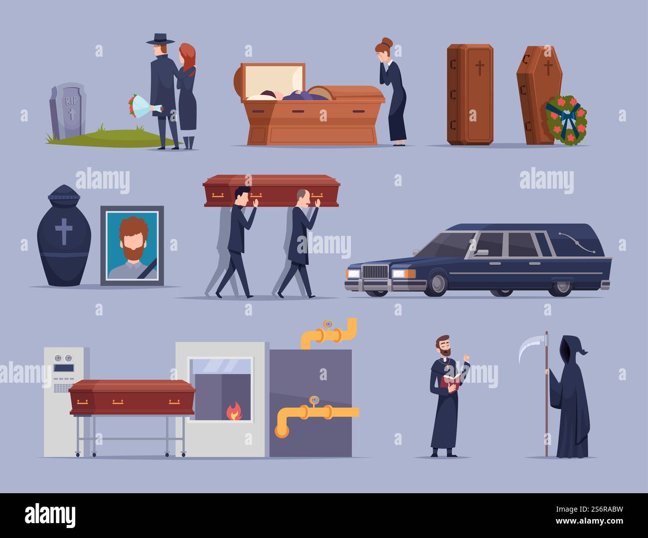 Burial procession Stock Vector Images - Alamy