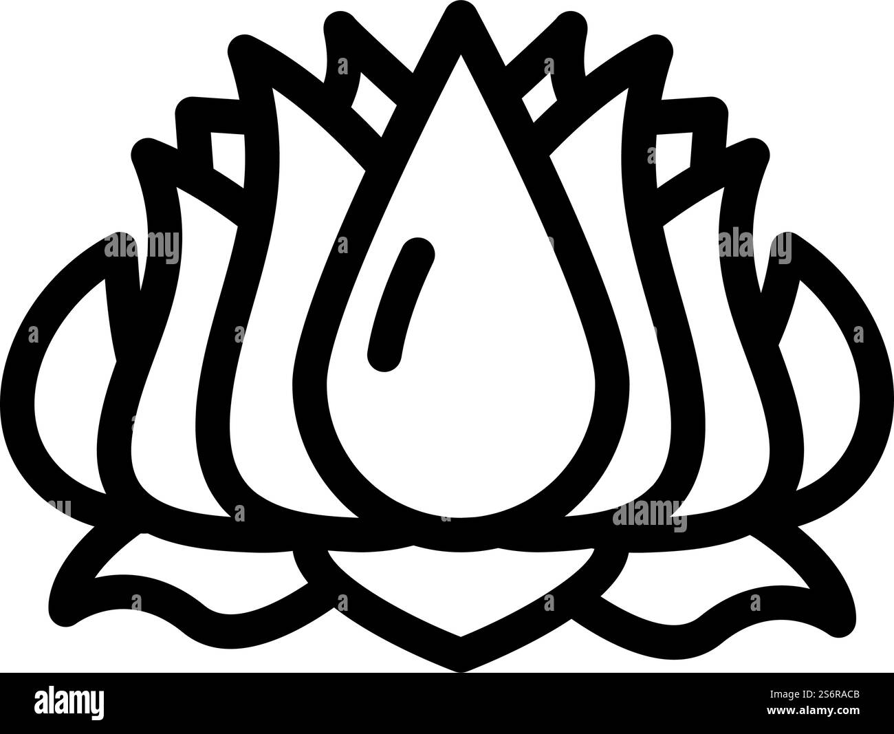 lotus flower line icon vector. lotus flower sign. isolated contour ...