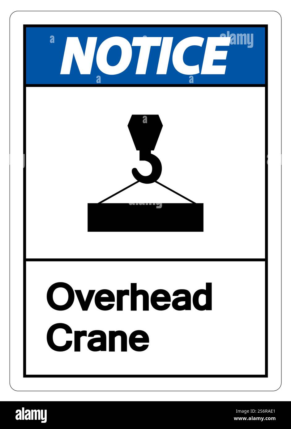 Notice Overhead Crane Symbol Sign On White Background Stock Vector ...