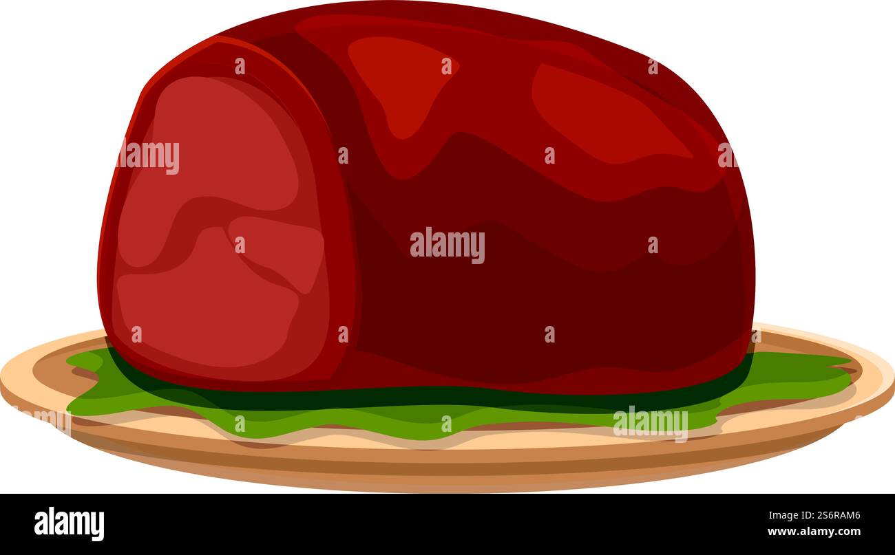Meat piece icon cartoon vector. Steak beef. Red pork fillet. Meat piece ...