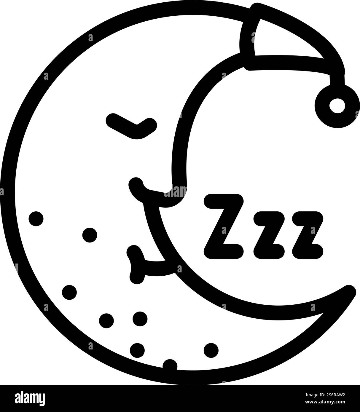 moon sleeping line icon vector. moon sleeping sign. isolated contour ...