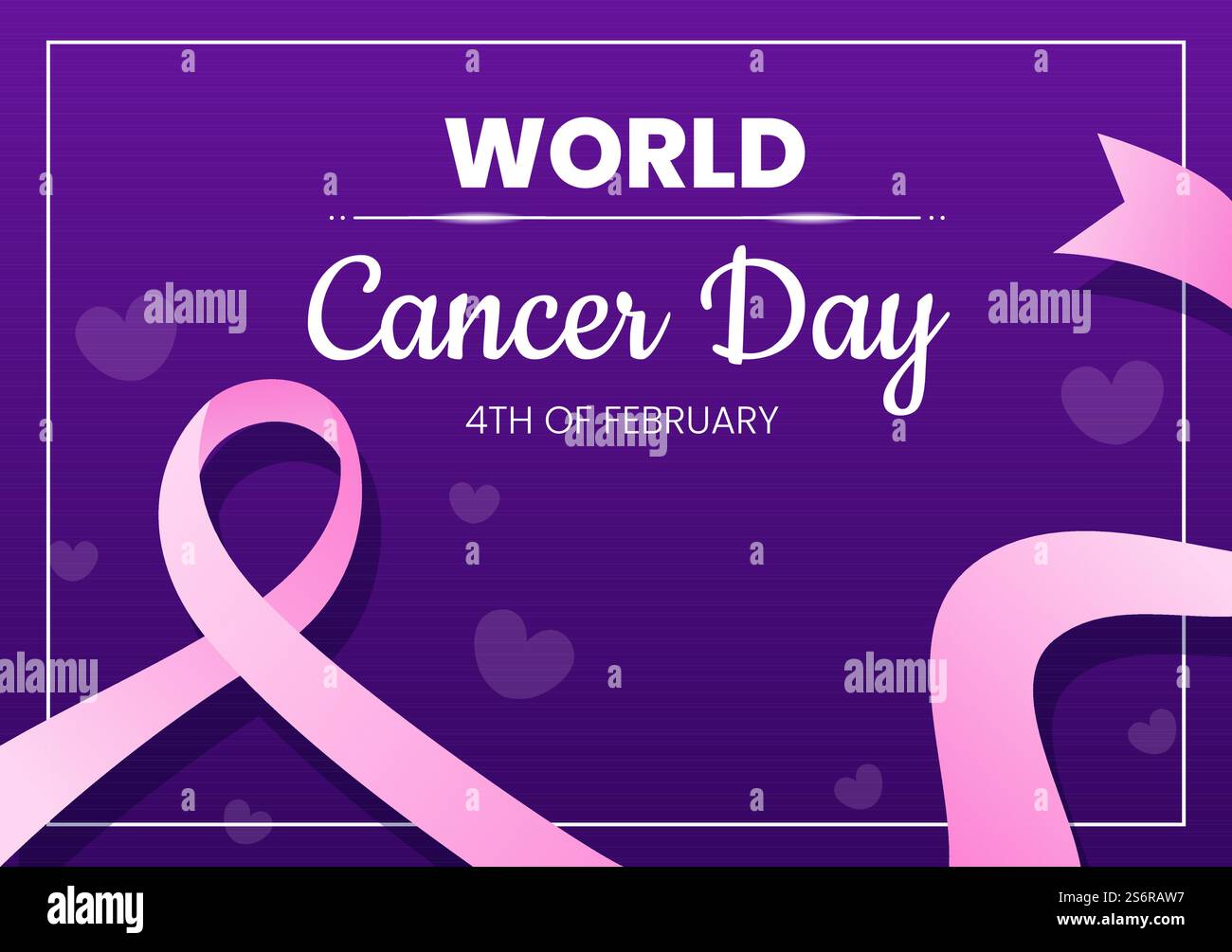 World Cancer Day with Ribbon Flat Vector Illustration. Inform the ...