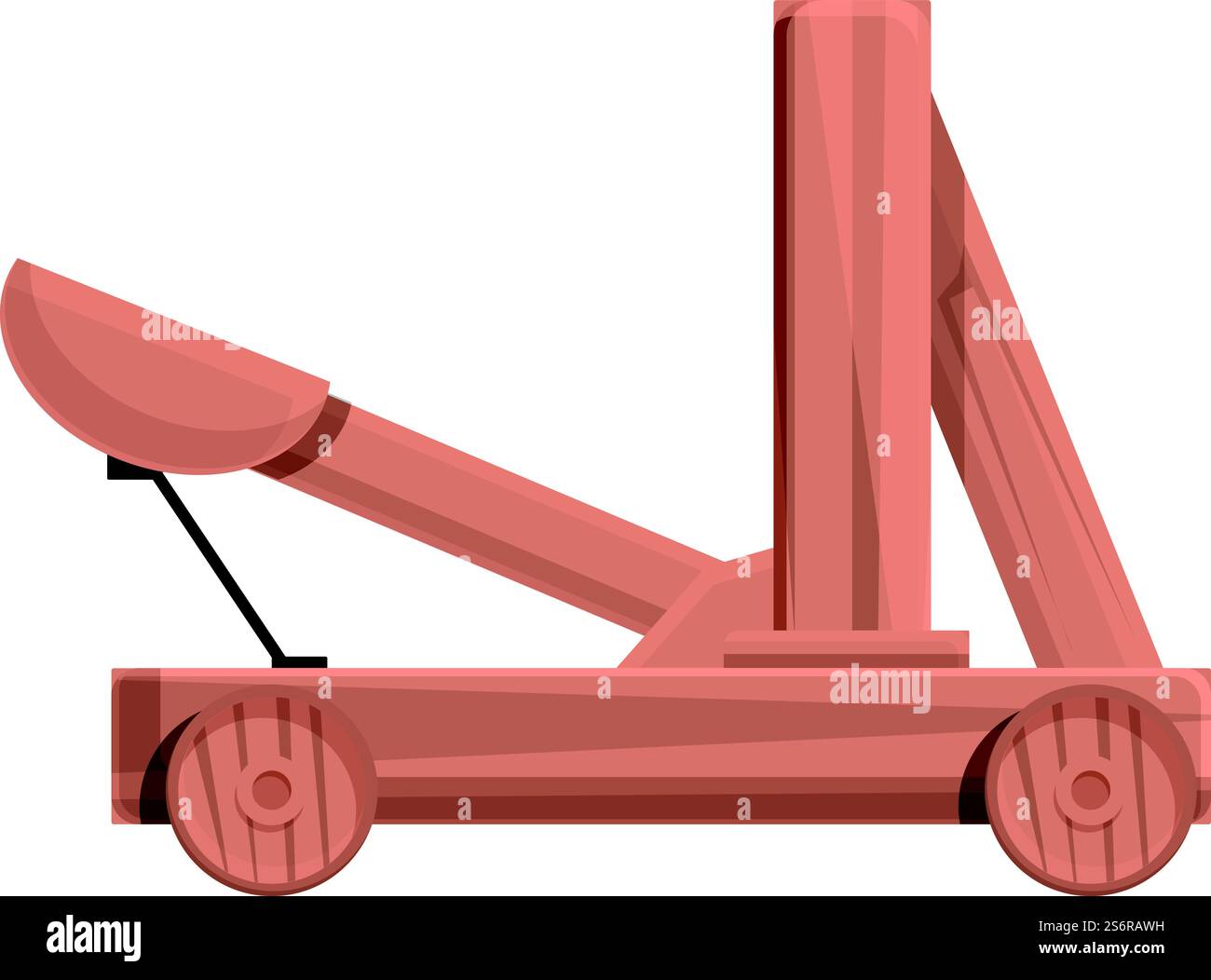 Wood catapult icon cartoon vector. Medieval artillery. Catapult weapon ...