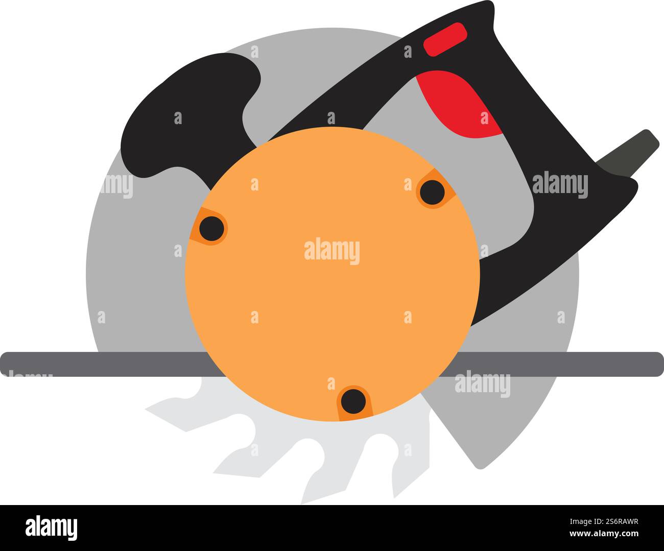 Icon Of Circular Saw. Flat Color Design. Vector Illustration Stock ...