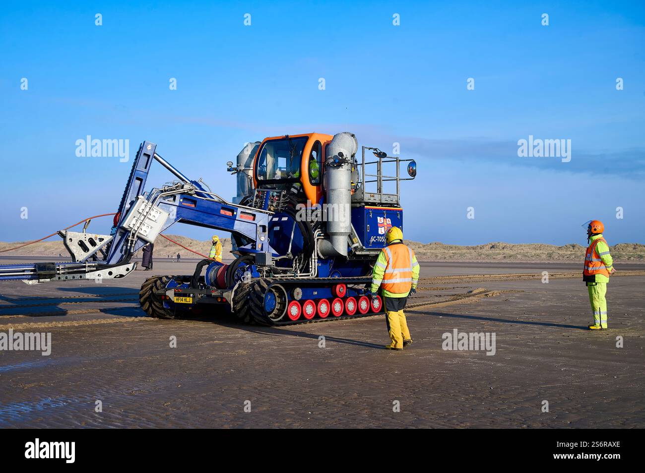 RNLI tractor and trailer for towing lifeboats on beach Stock Photo - Alamy