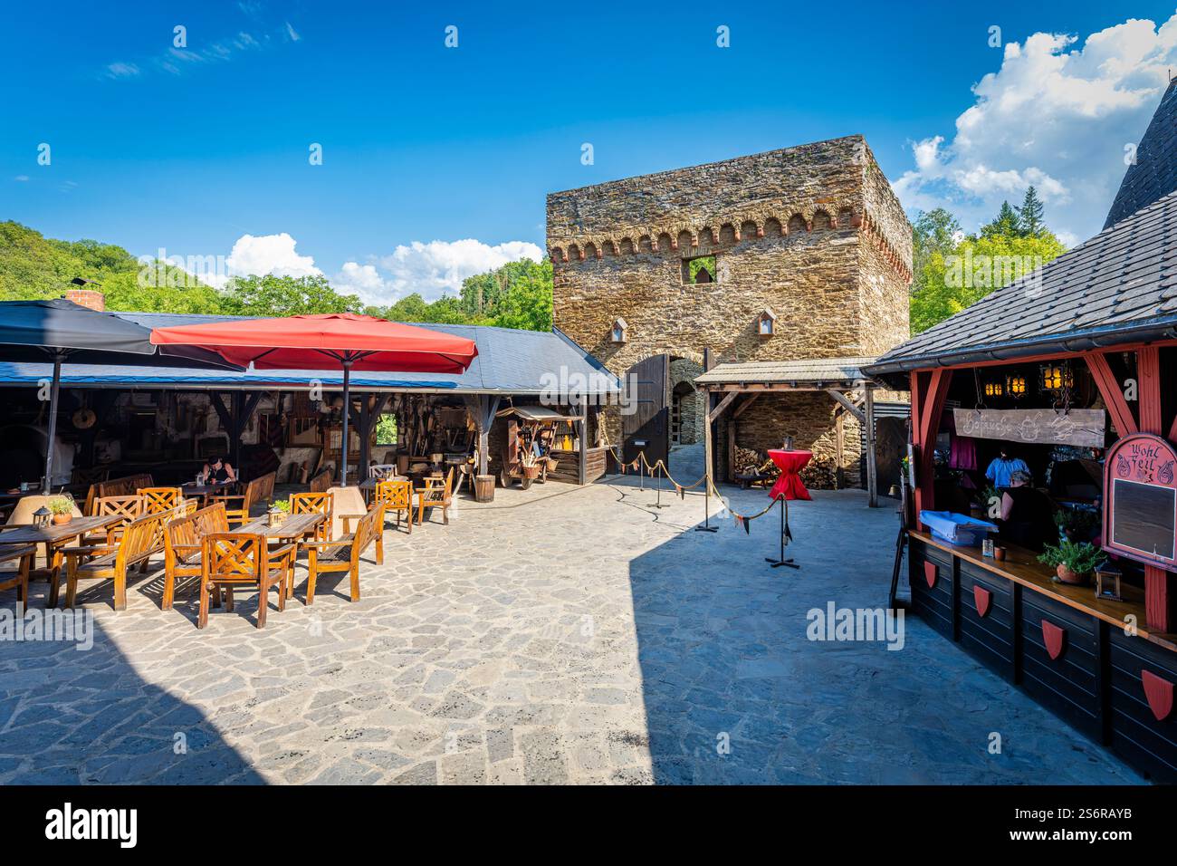Outer bailey with gate tower hi-res stock photography and images - Alamy