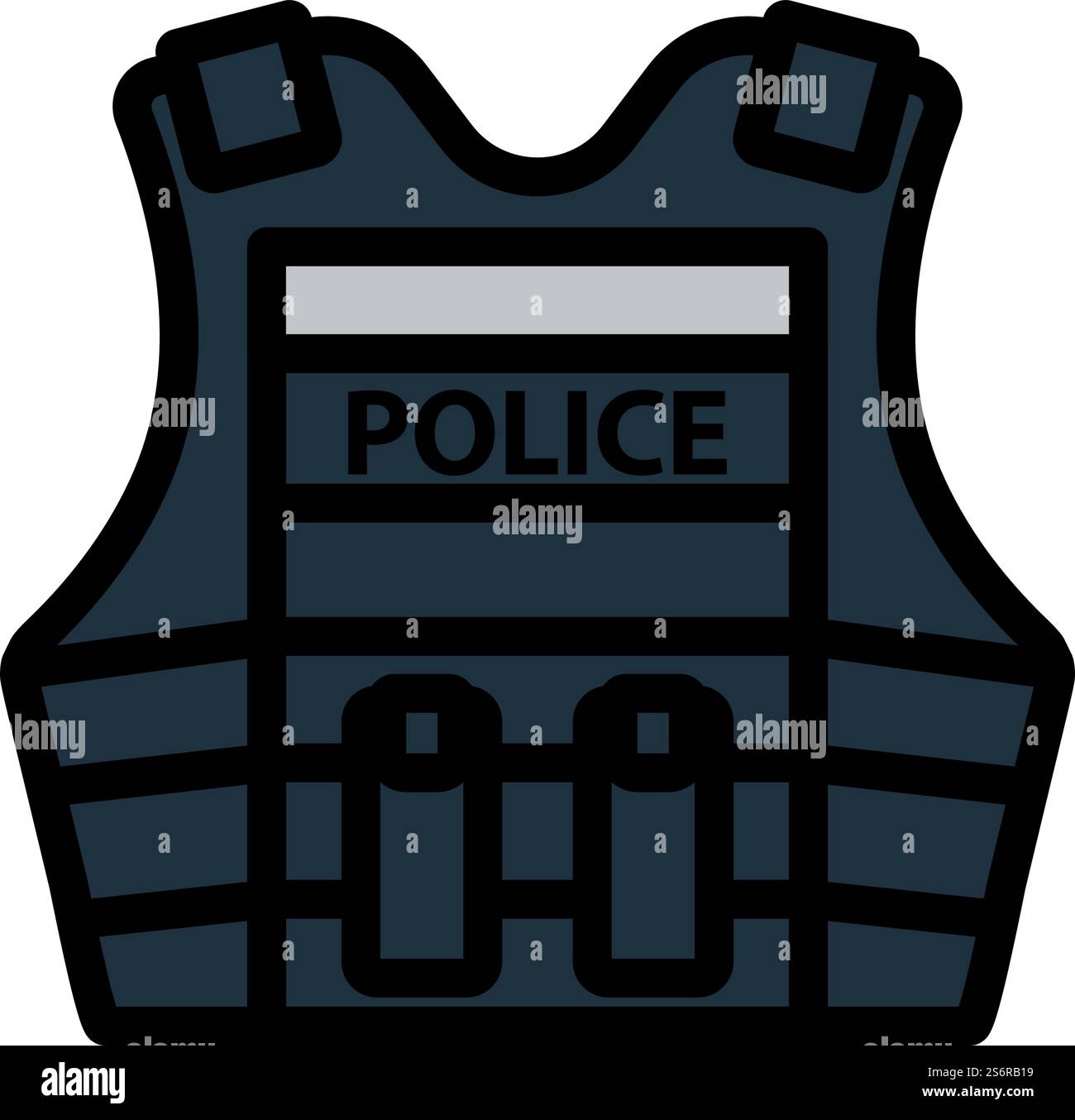 Police Vest Icon. Editable Bold Outline With Color Fill Design. Vector ...