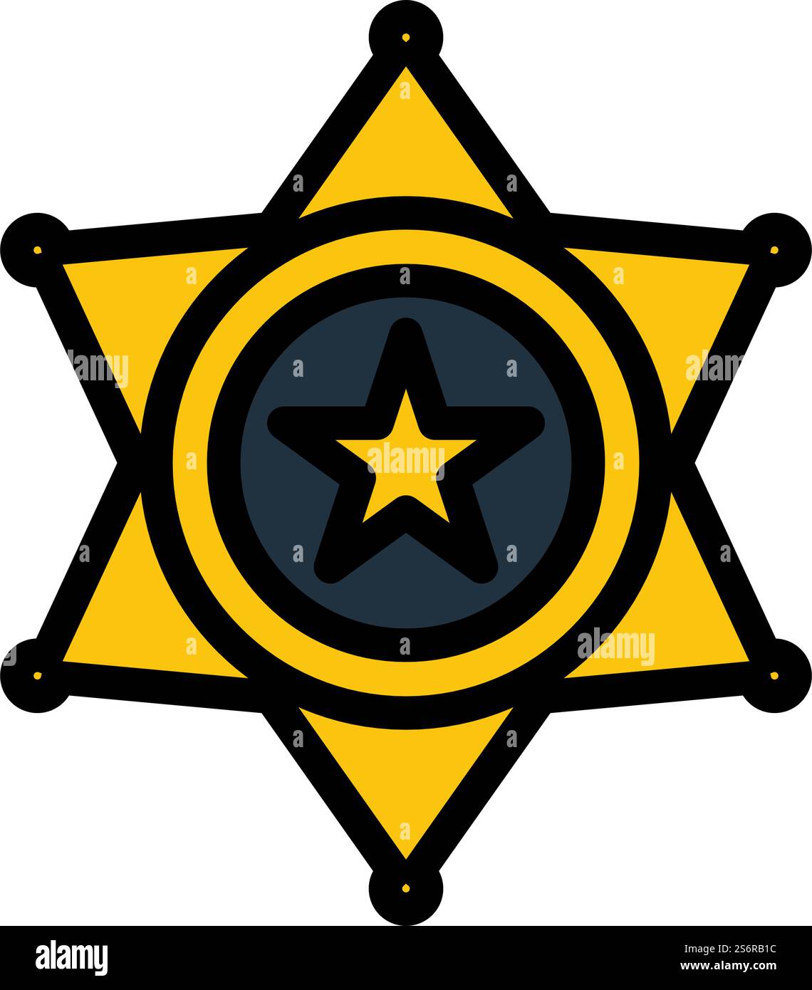 Sheriff Badge Icon. Editable Bold Outline With Color Fill Design ...
