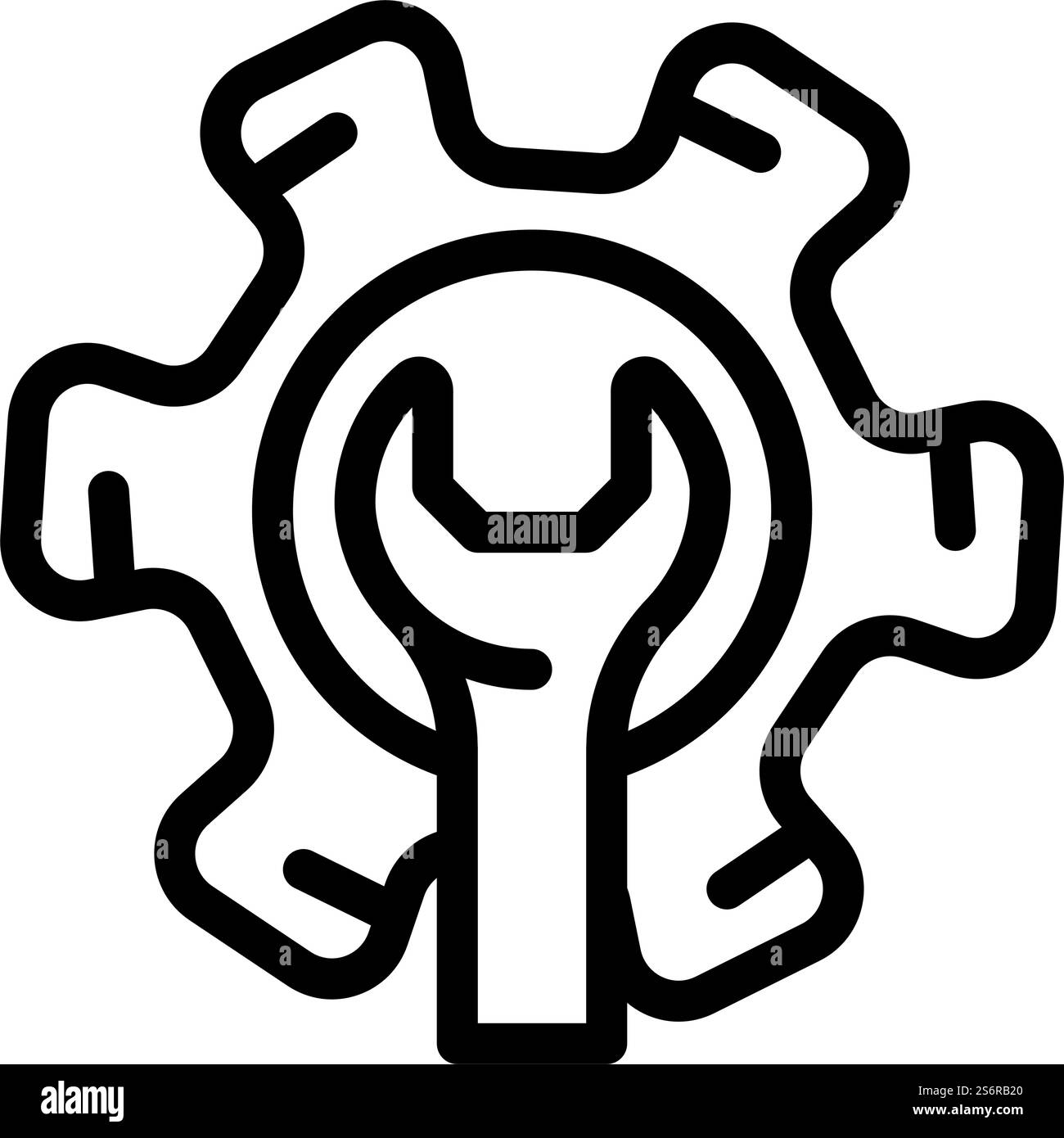 gear repair process line icon vector. gear repair process sign ...