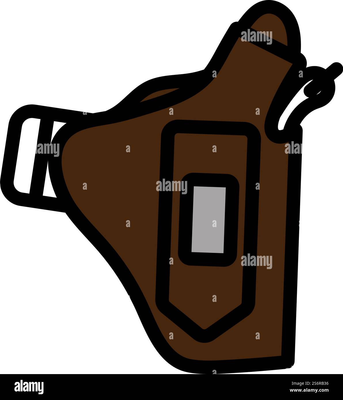 Police Holster Gun Icon. Editable Bold Outline With Color Fill Design ...