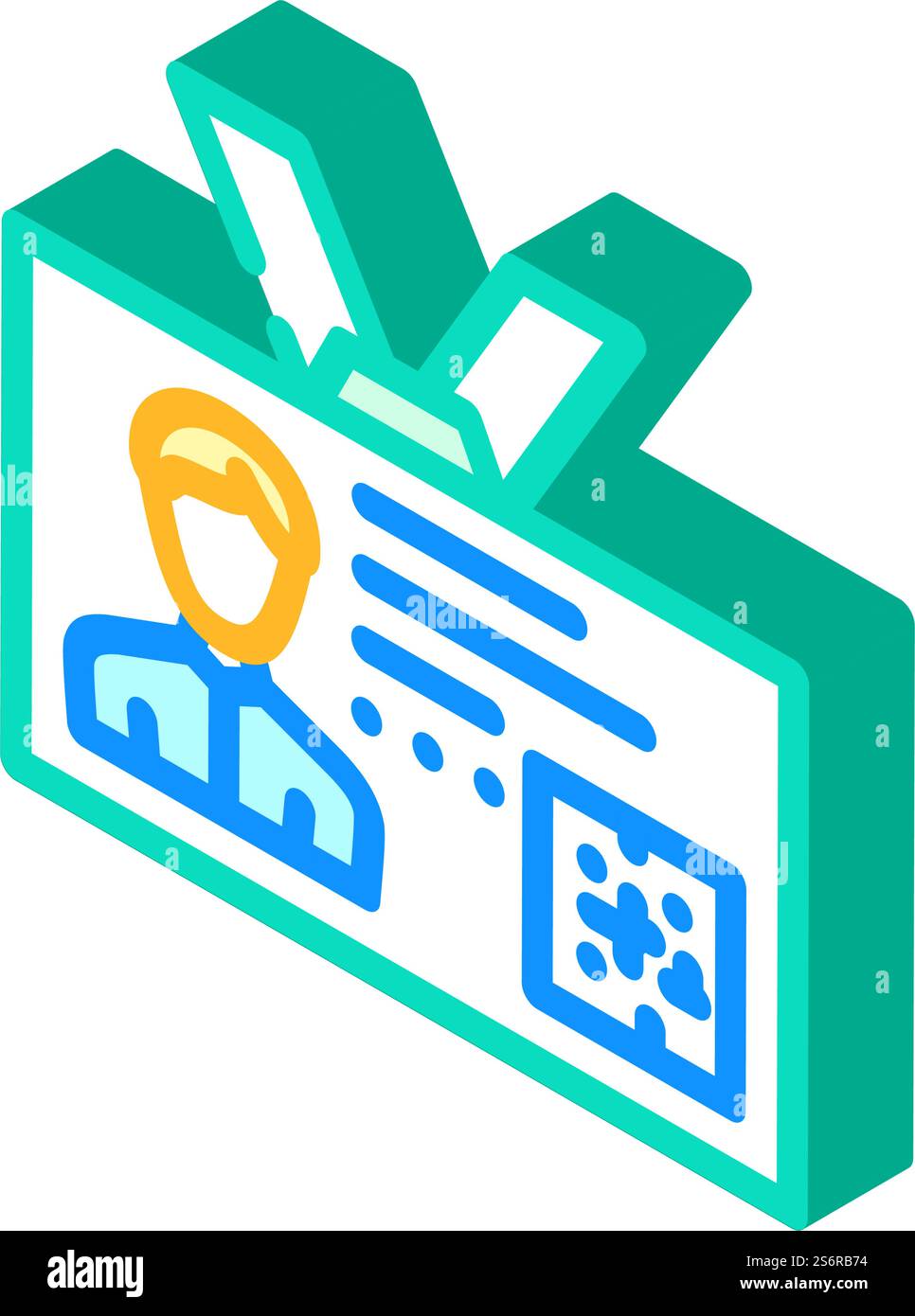 employee badge isometric icon vector. employee badge sign. isolated ...