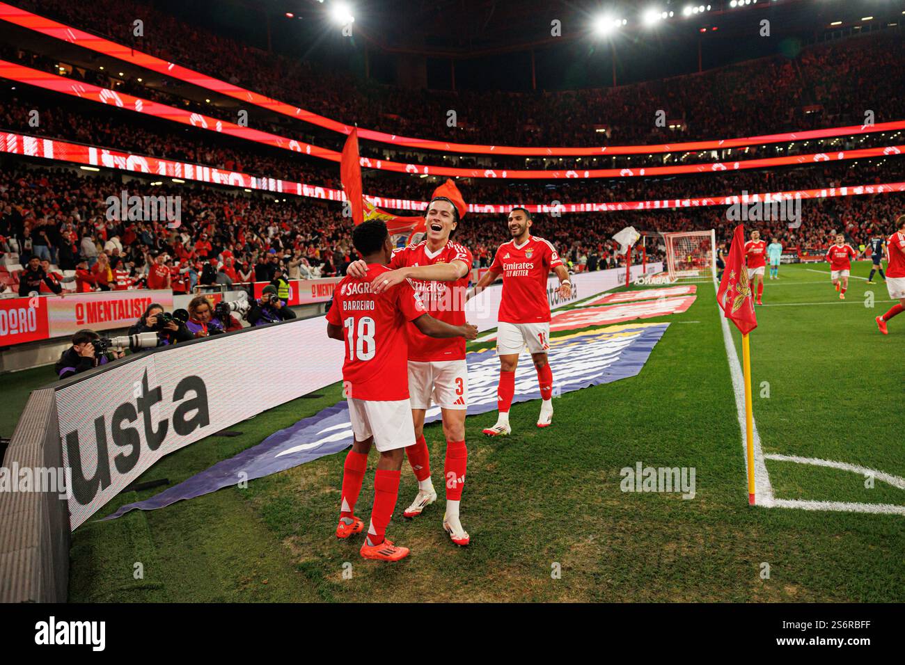 Lisbon, Portugal. 17th Jan 2025. Players of Benfica seen celebrating ...