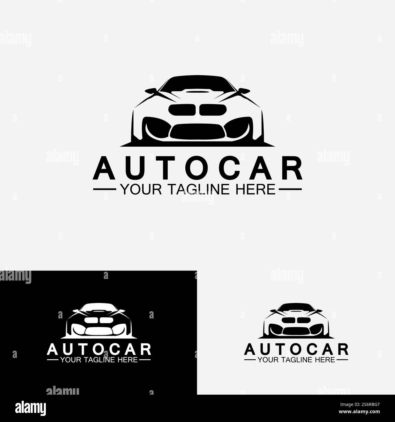 Auto car logo design with concept sports car vehicle icon silhouette ...