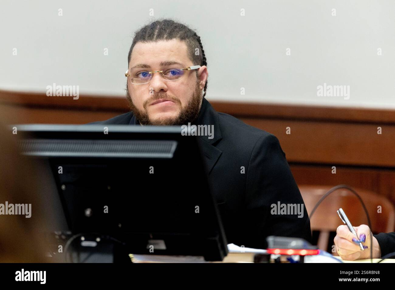 Deondre McLilly appears in court during opening statements of a jury ...