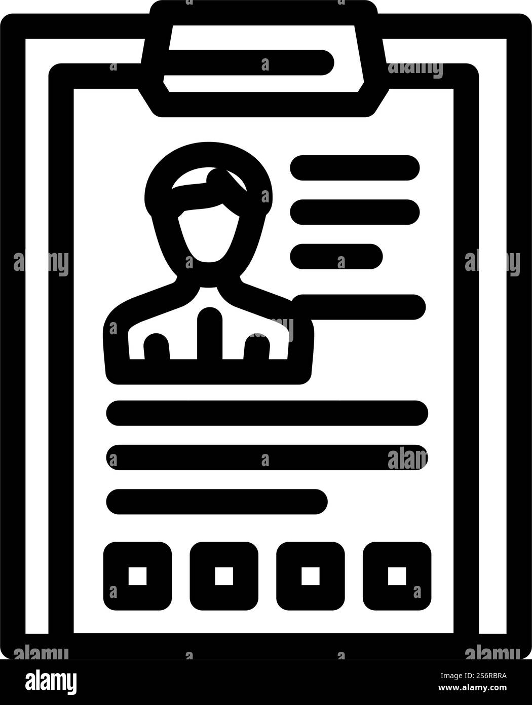 employee cv resume line icon vector. employee cv resume sign. isolated ...