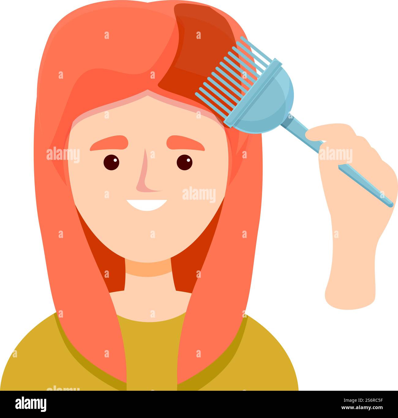 Girl hair colouring icon cartoon vector. Color salon. Beauty woman face ...