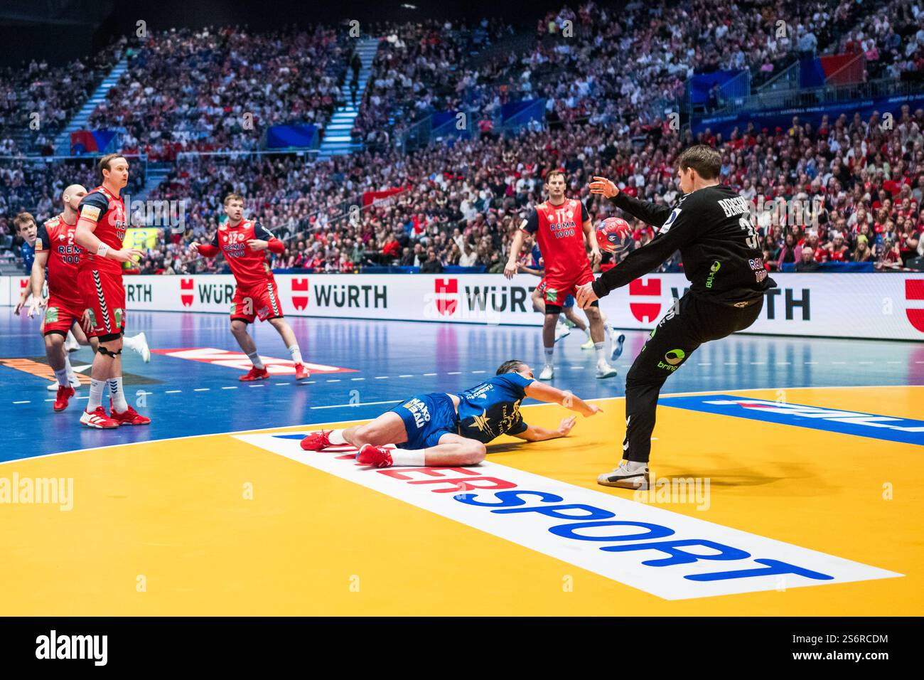 Patrick Hueter of, USA. , . and goalkeeper Torbjørn Bergerud of Norway ...