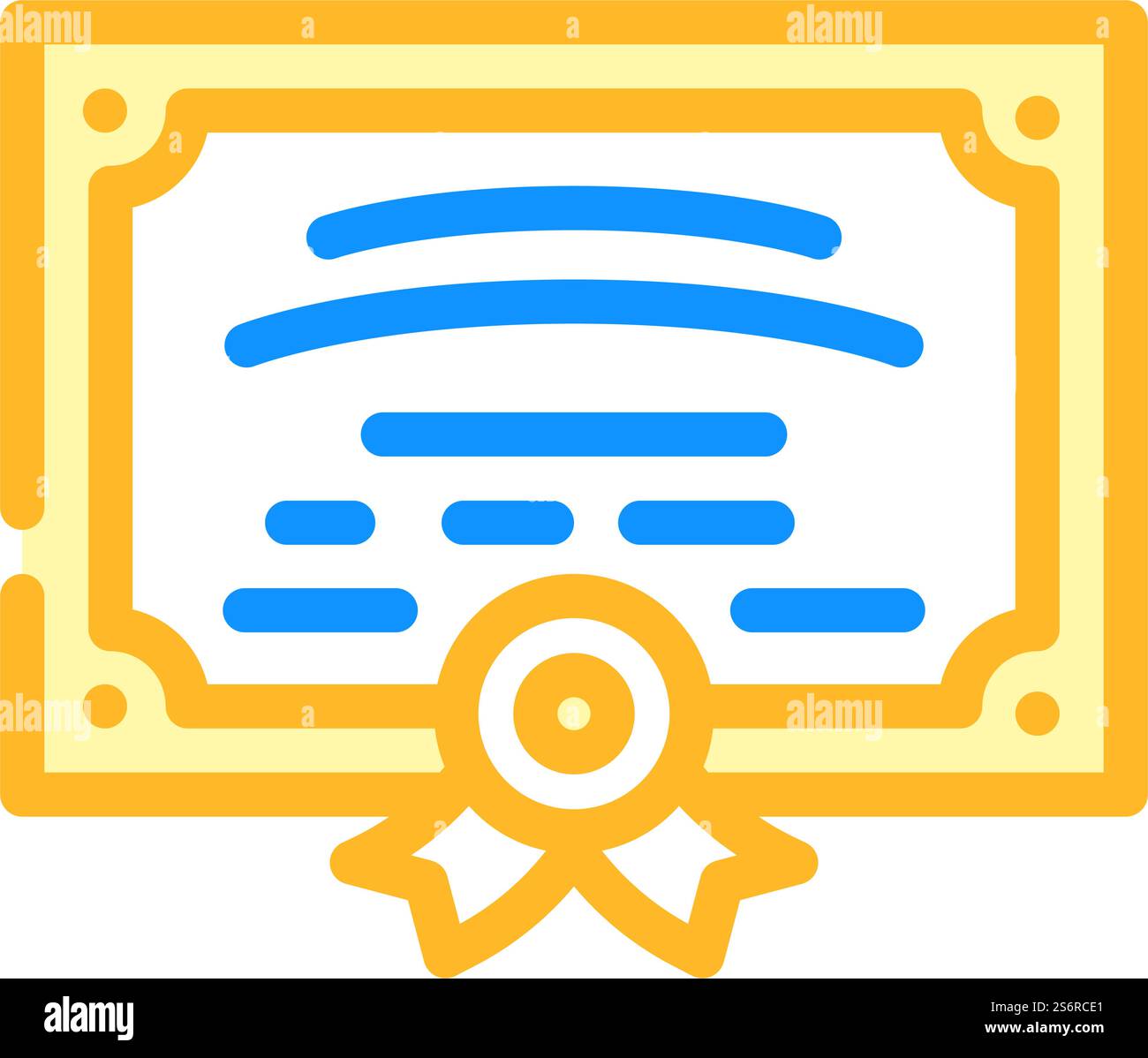 certificate or diploma of graduation color icon vector. certificate or ...