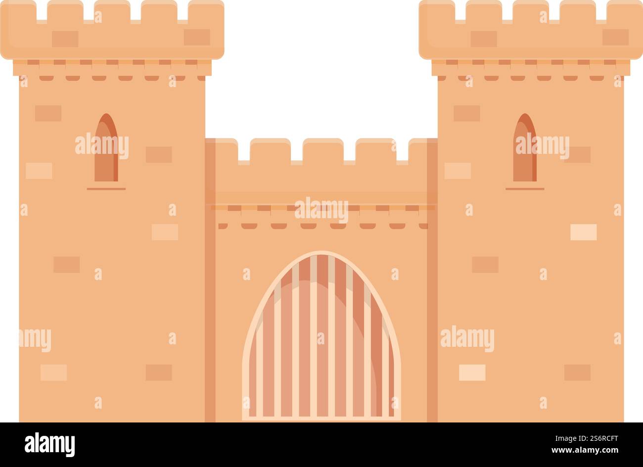 Medieval tower icon cartoon vector. Castle old fort. Stone fortress ...
