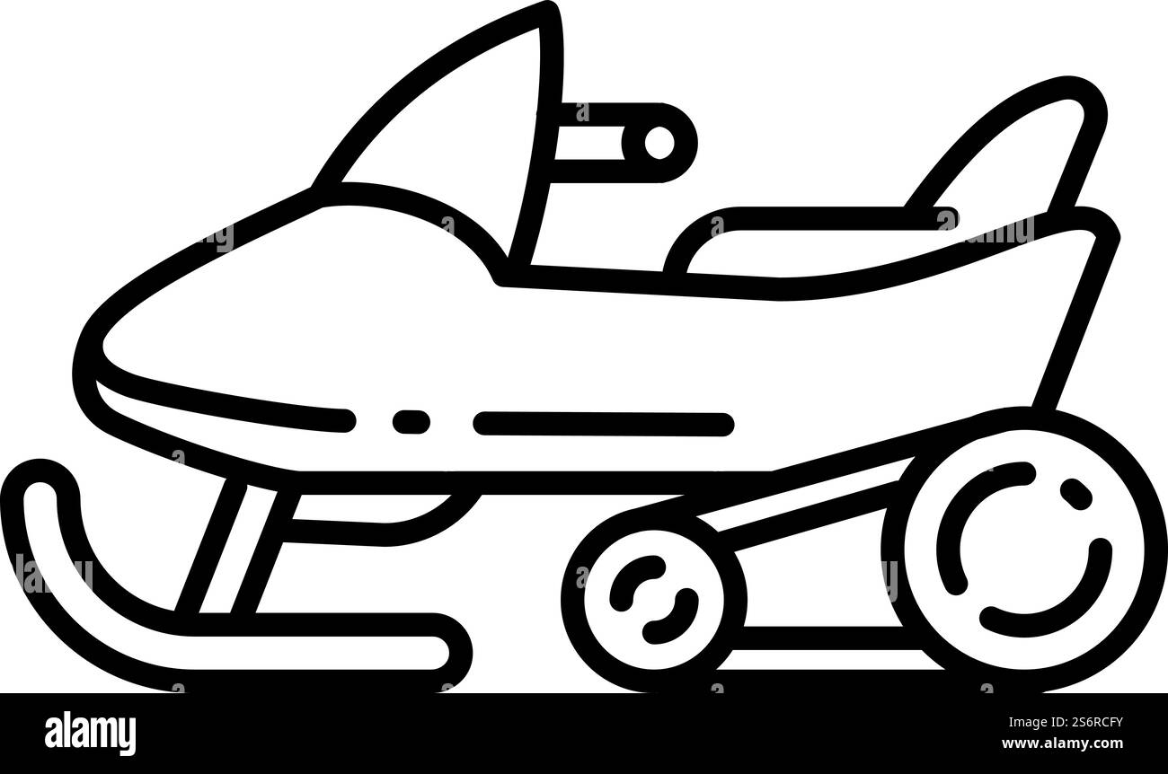 Modern snowmobile icon. Outline modern snowmobile vector icon for web ...