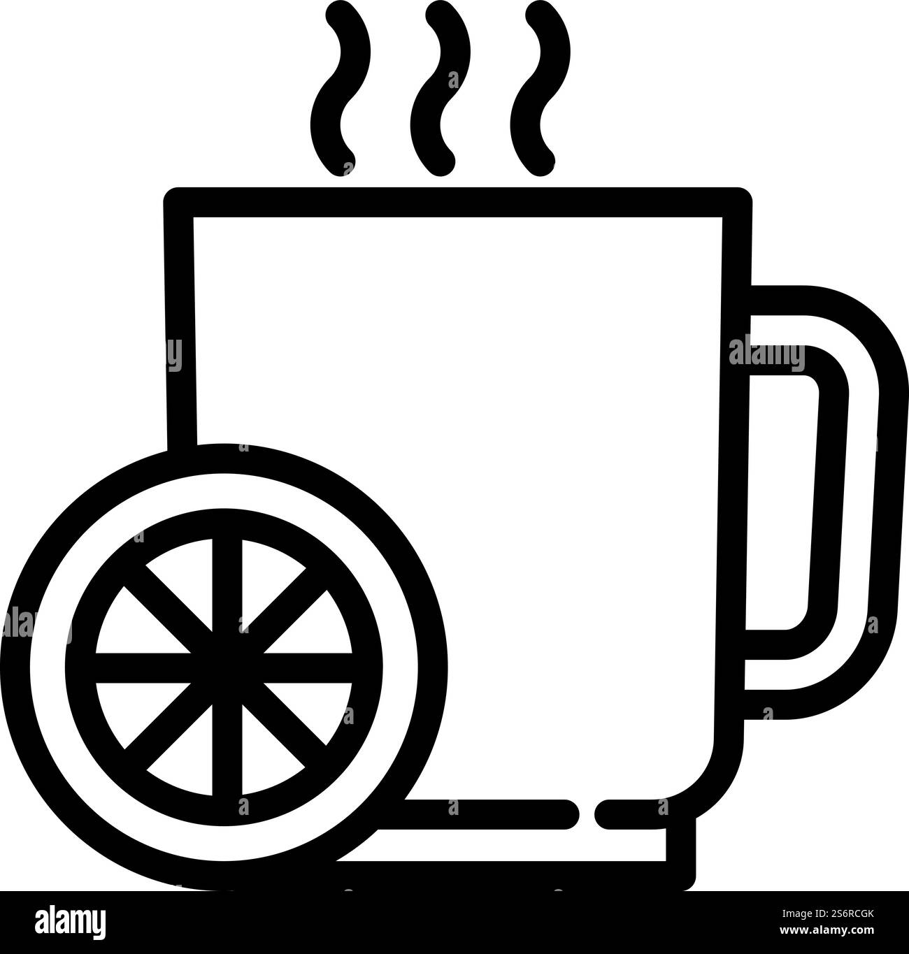 Hot flu lemon tea icon. Outline hot flu lemon tea vector icon for web ...