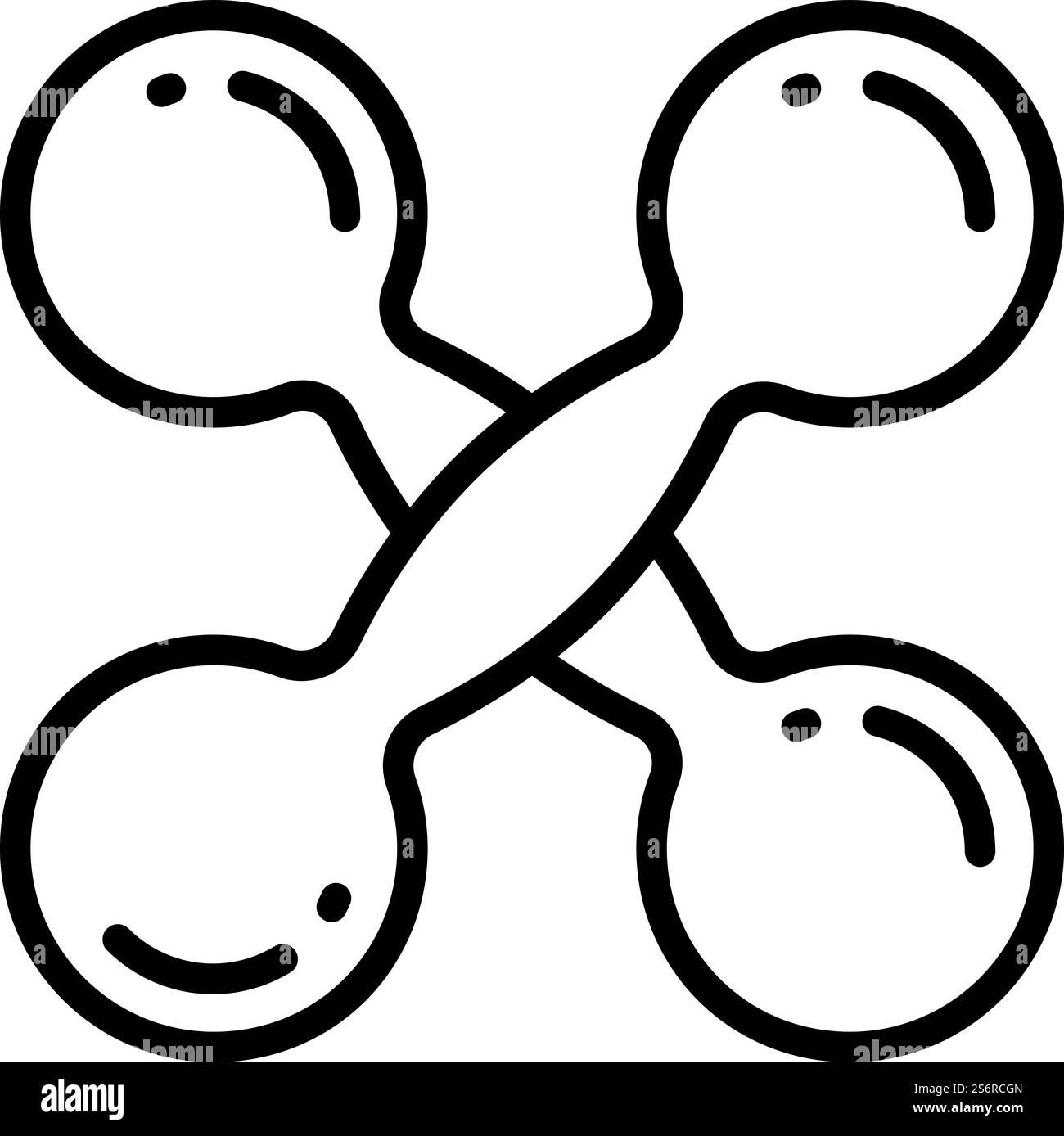 Crossed dumbbell icon. Outline crossed dumbbell vector icon for web design isolated on white ...