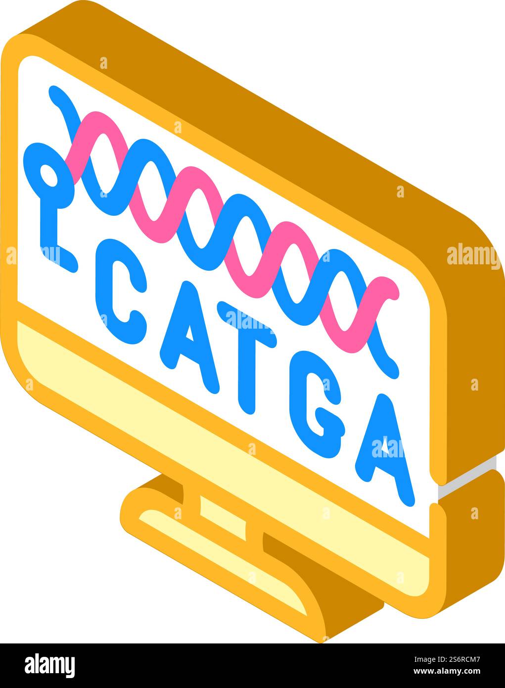 dna on computer screen isometric icon vector. dna on computer screen ...