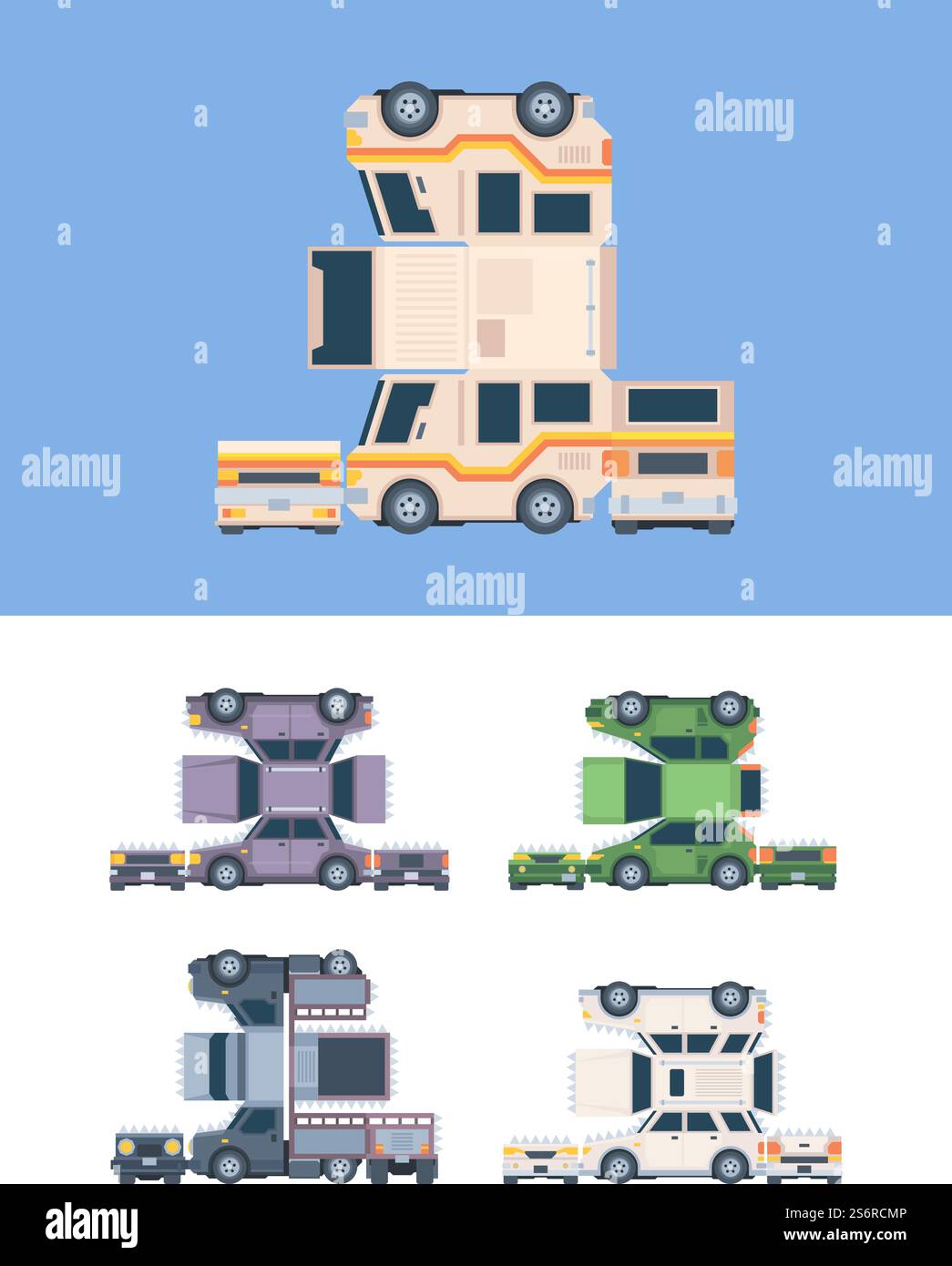 Paper craft car. Vehicles template from glue and cardboard preschooler ...