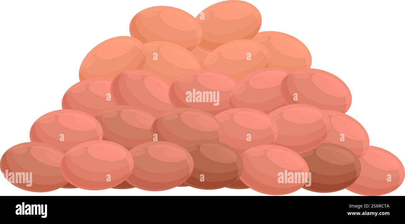 Pile of lentil icon cartoon vector. Bean sack. Lentil vegetable seed ...